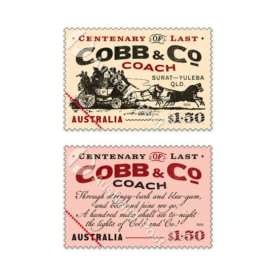 Centenary of the Last Cobb & Co. Coach Set of Stamps (2 x $1.50 ...