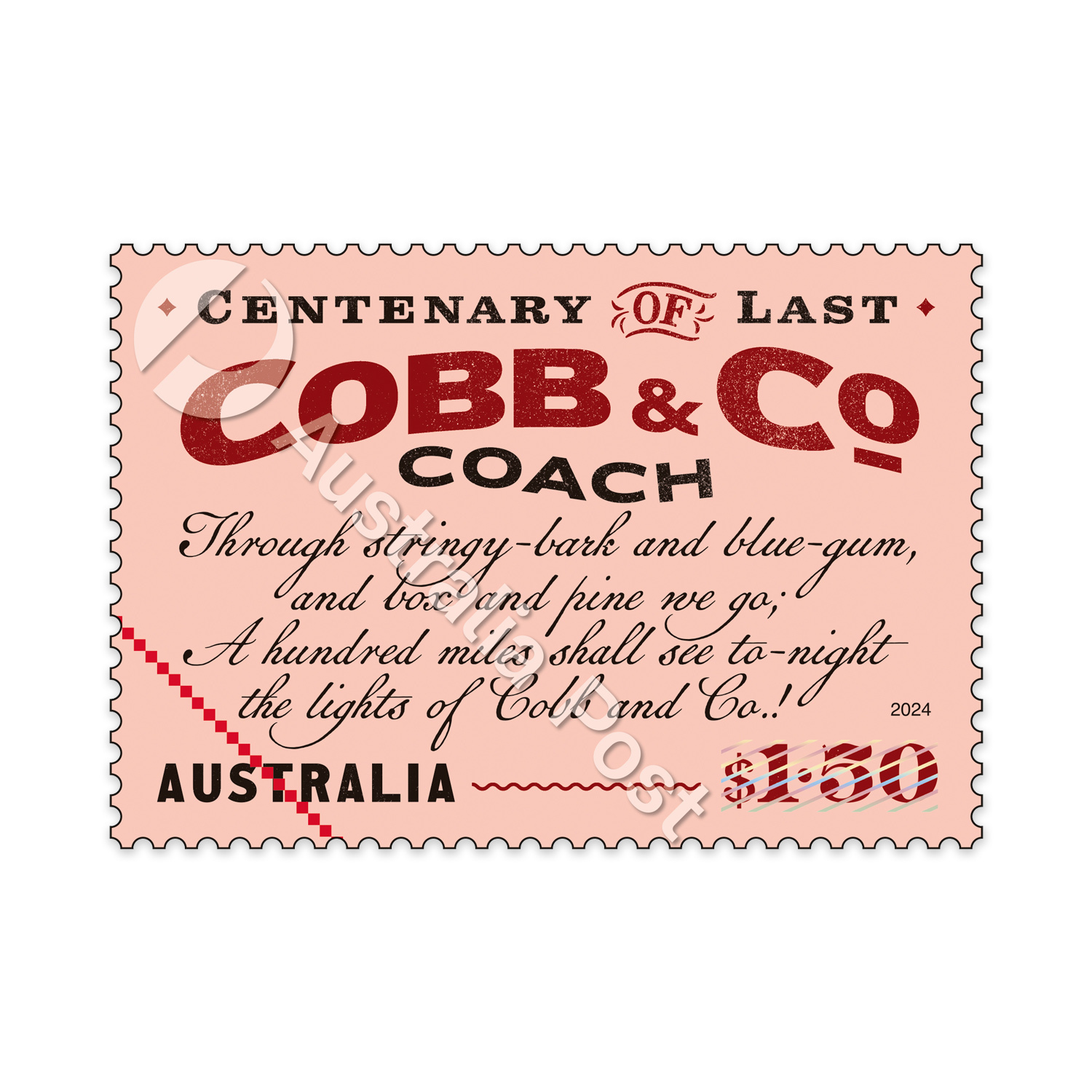 Centenary of the Last Cobb & Co. Coach Set of Stamps (2 x $1.50 ...