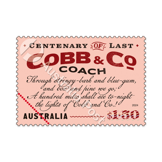 Centenary of the Last Cobb & Co. Coach Set of Stamps (2 x $1.50 ...