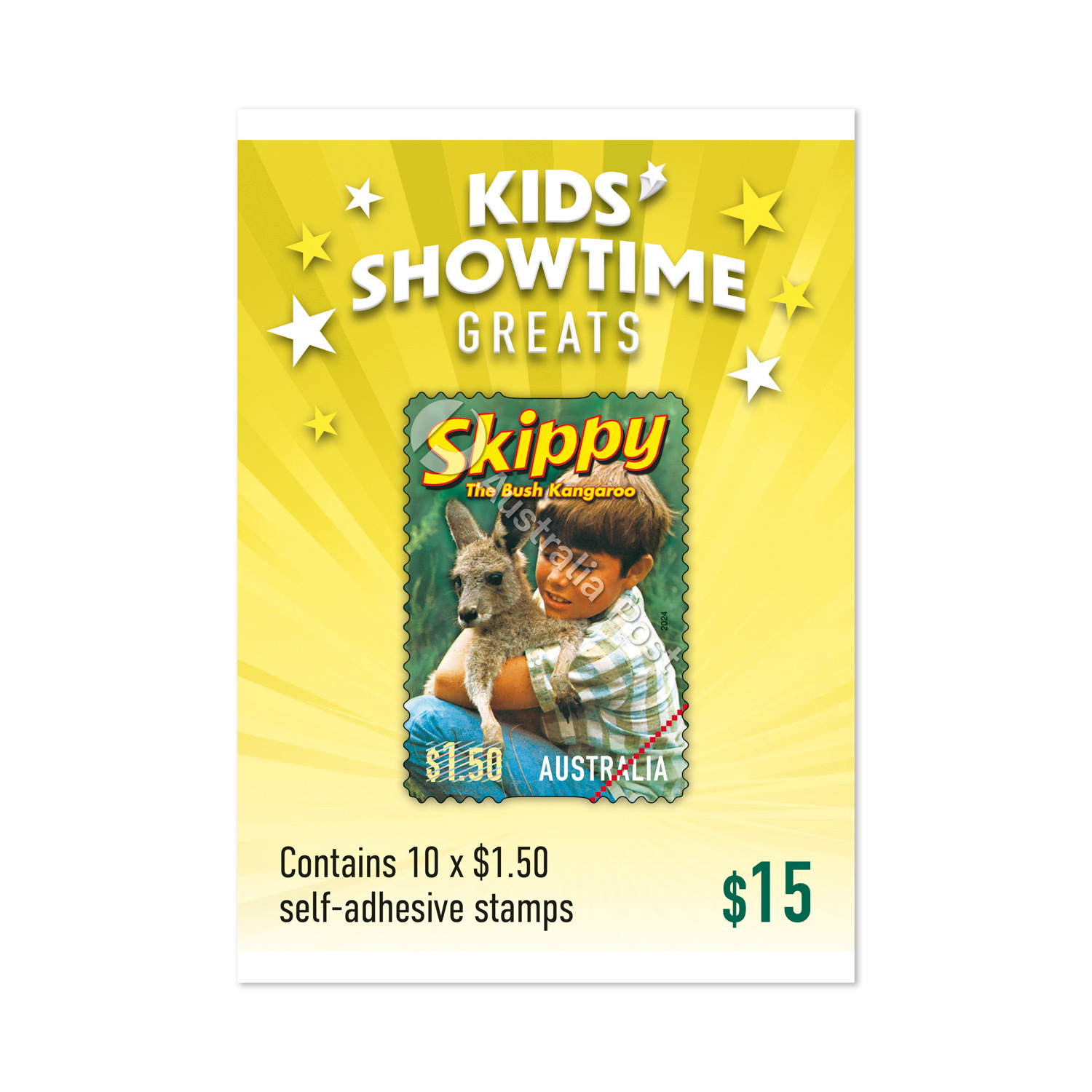 Kids' Showtime Greats Self-Adhesive Booklet of 10 x $1.50 – Skippy the ...