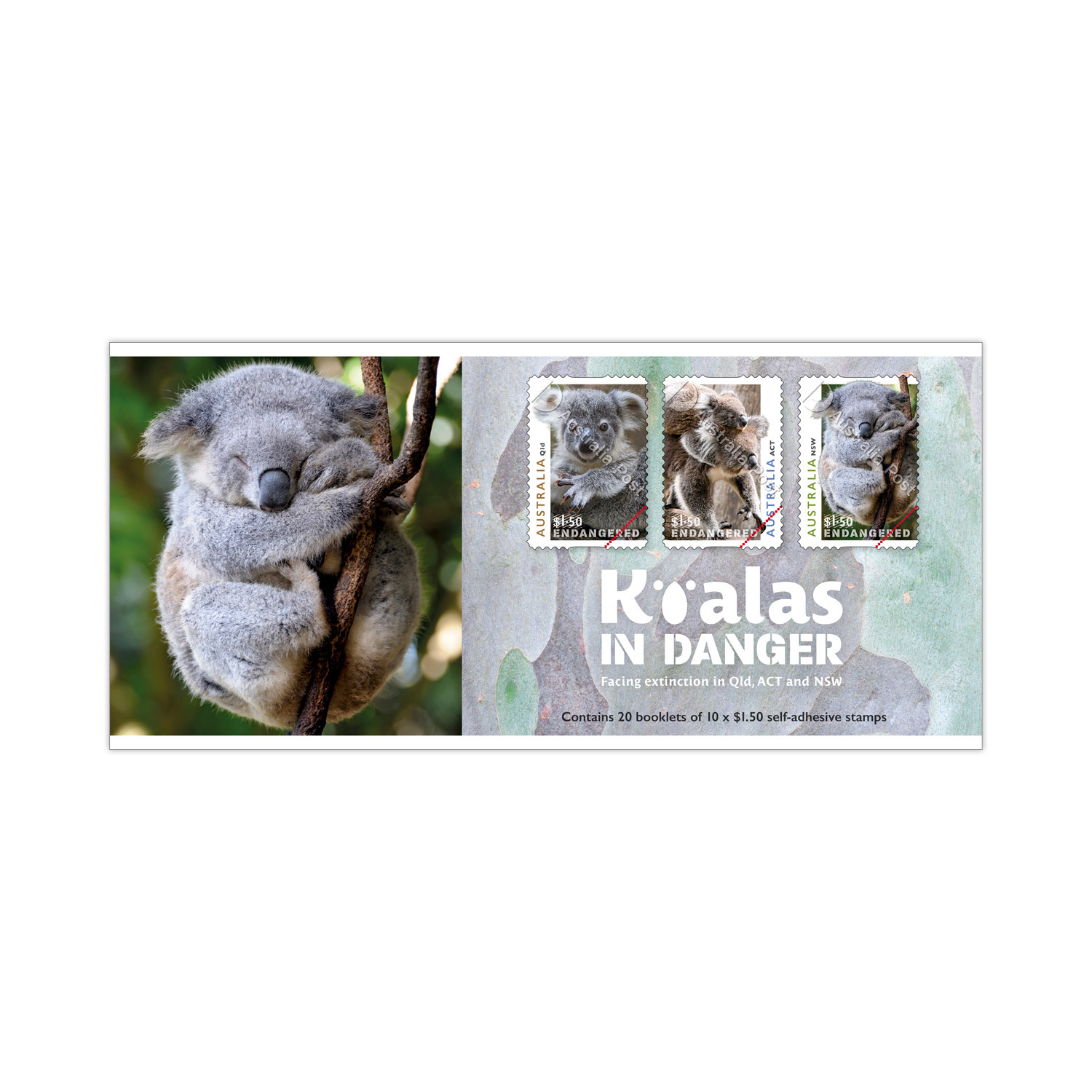 Koalas in Danger Chequebook of 200 x $1.50 - Koalas in Danger