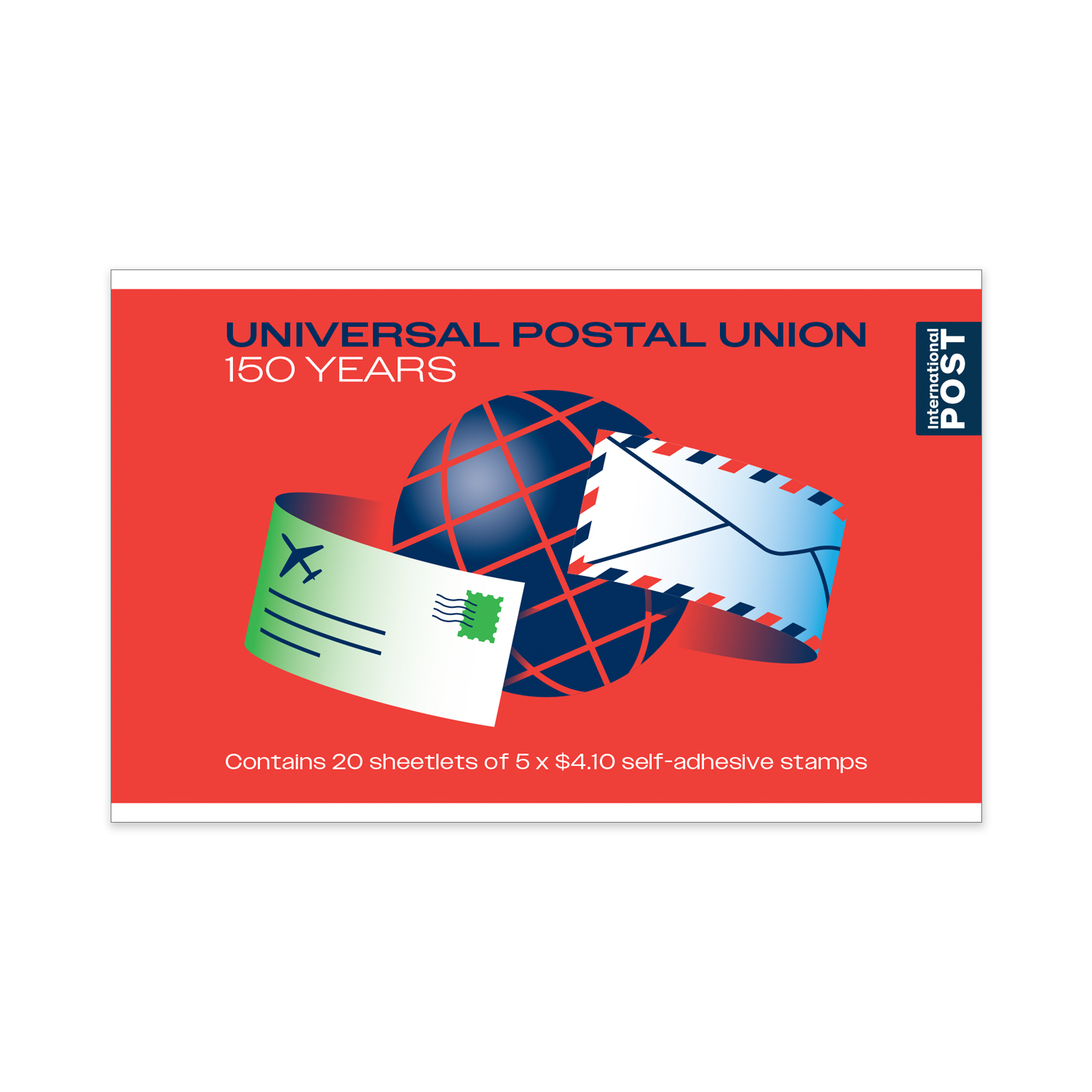 Universal Postal Union – 150 Years Chequebook of 100 x $4.10 Stamps ...