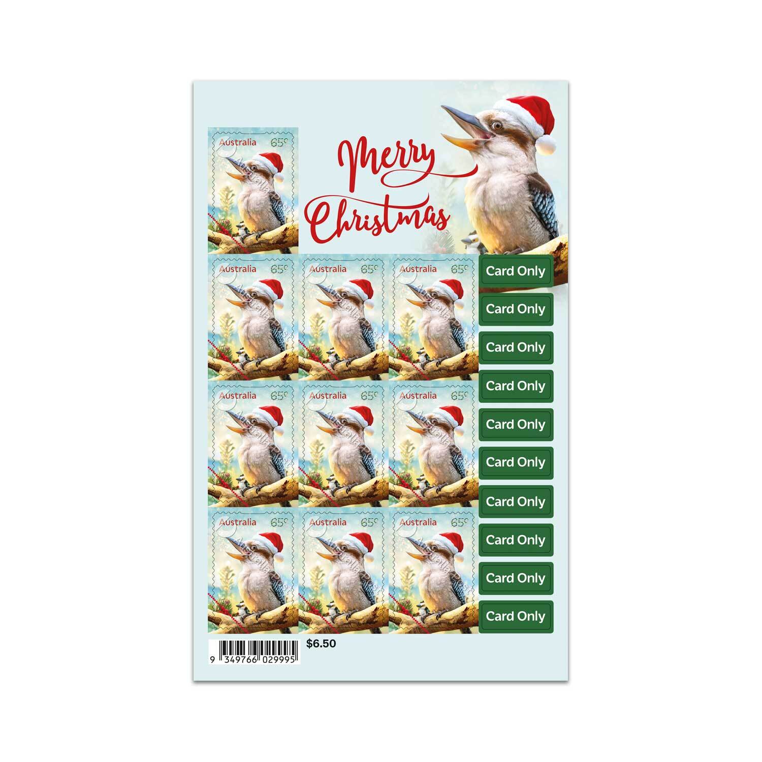 2024 Christmas Sheetlet of 10 Stamps – Kookaburra - Christmas 2024