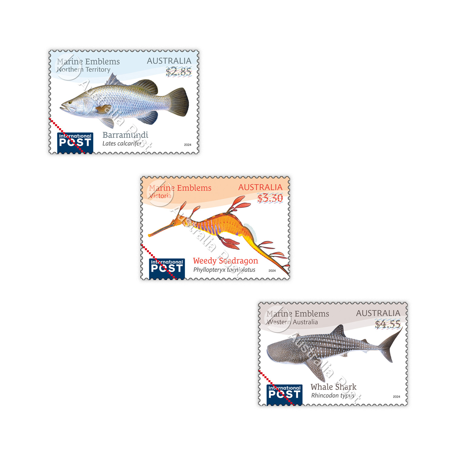 Marine Emblems 2 Stamps International Rate (1 x $2.85, 1 x $3.30, 1 x ...