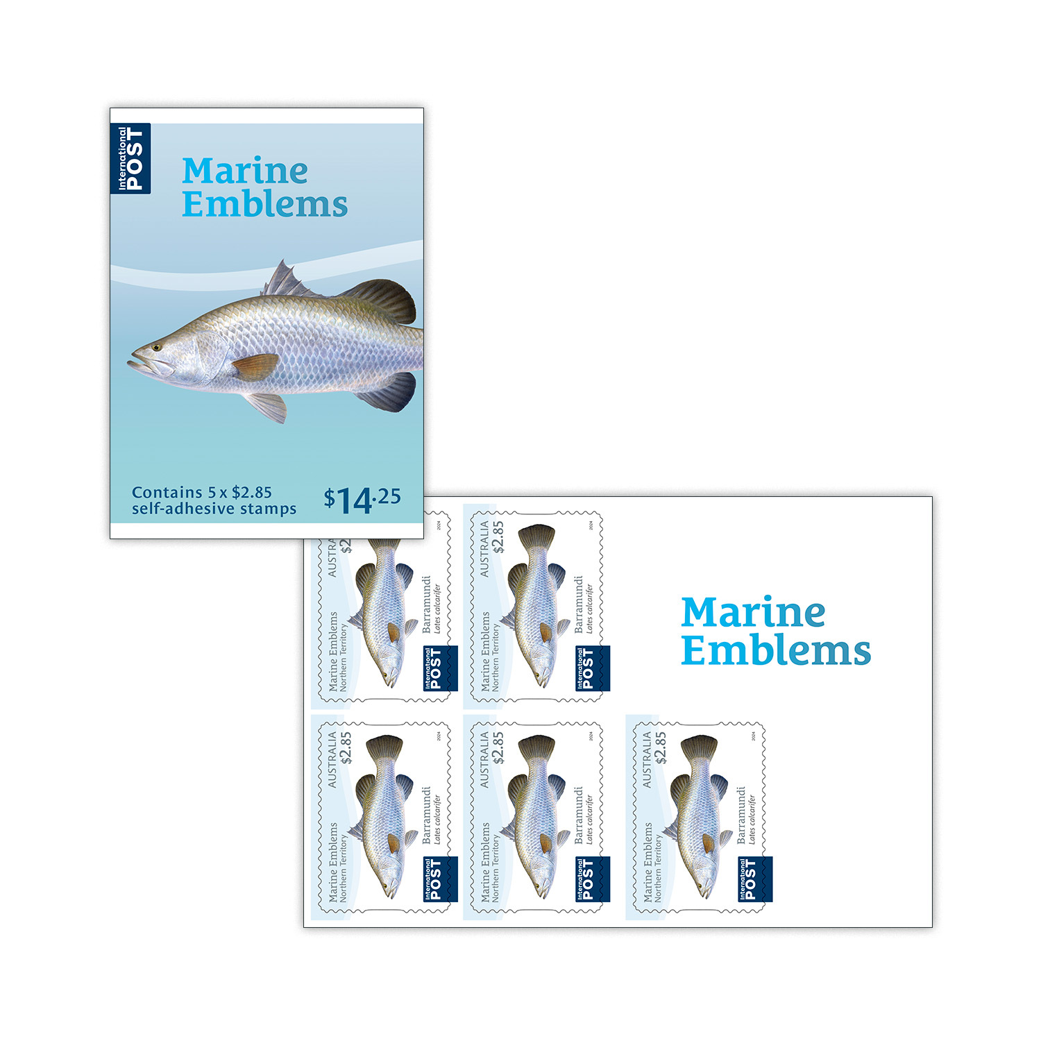 Marine Emblems 2 Self-Adhesive Sheetlet of 5 x $2.85 International New ...