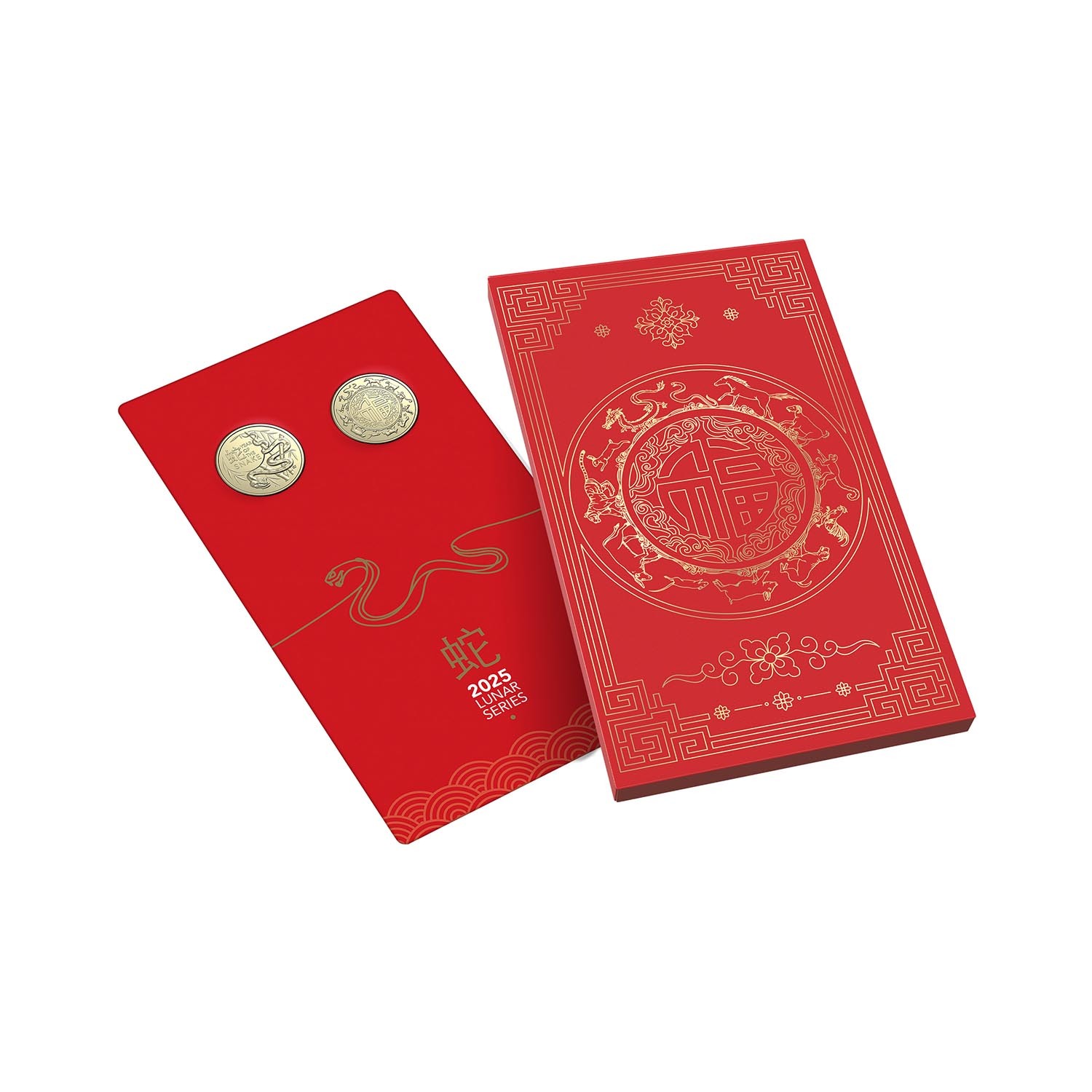 2025 $1 AlBr Uncirculated 2 Coin Set - Year of The Snake - Royal ...