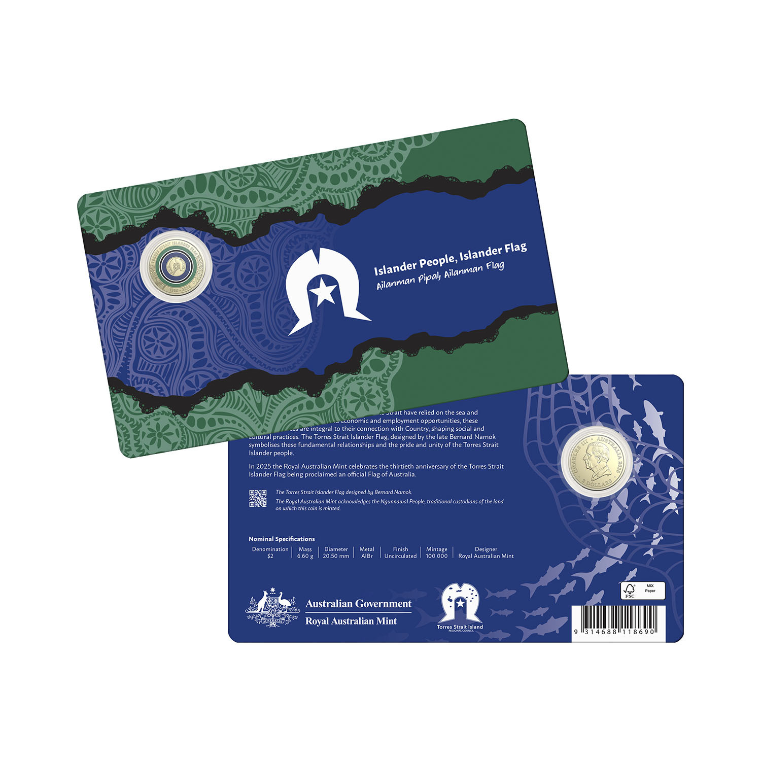 2025 $2 'C' Mintmark Coloured Uncirculated Coin – 30th Anniversary of ...