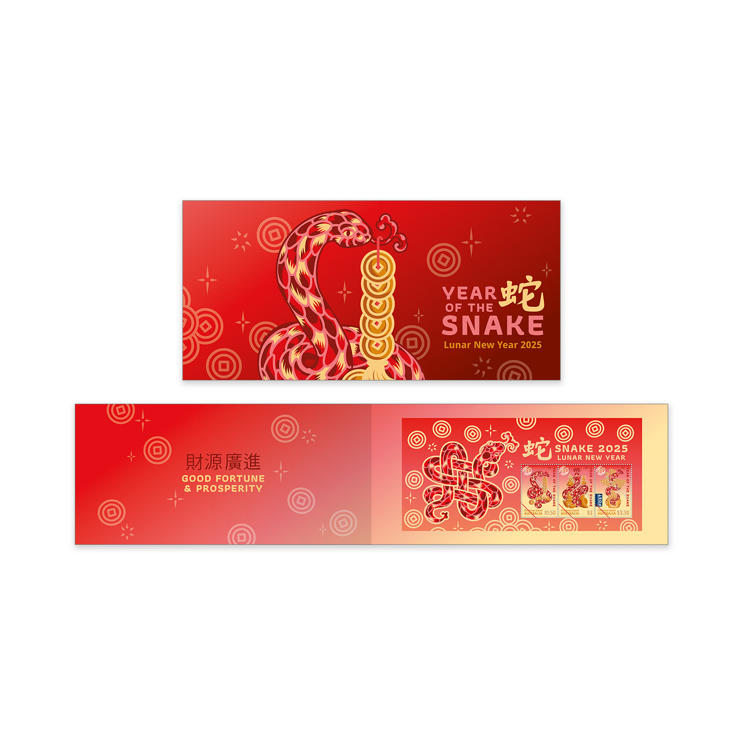Christmas Island Lunar New Year of the Snake Stamp Pack - Christmas ...