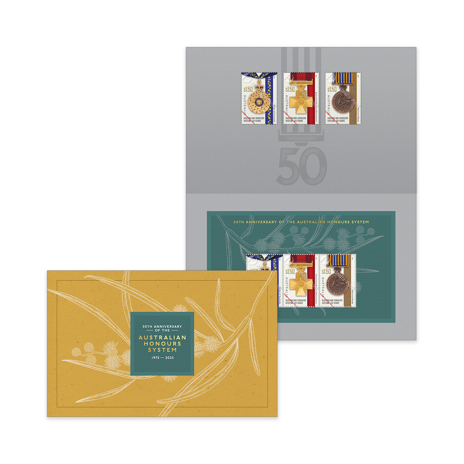 50th Anniversary of Australian Honours System Stamp Pack - Stamp issues