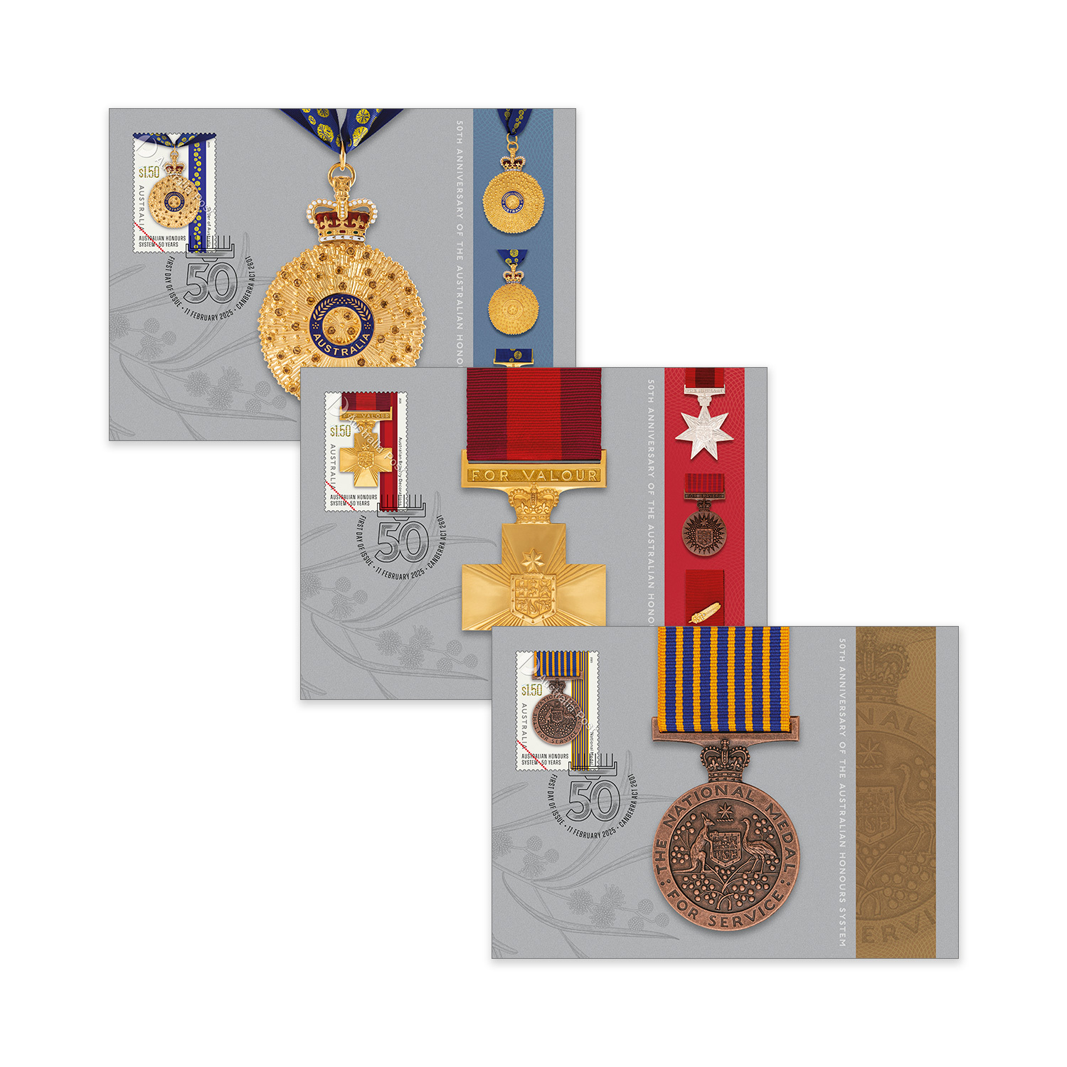 50th Anniversary of Australian Honours System Maxicard (Set of 3 ...