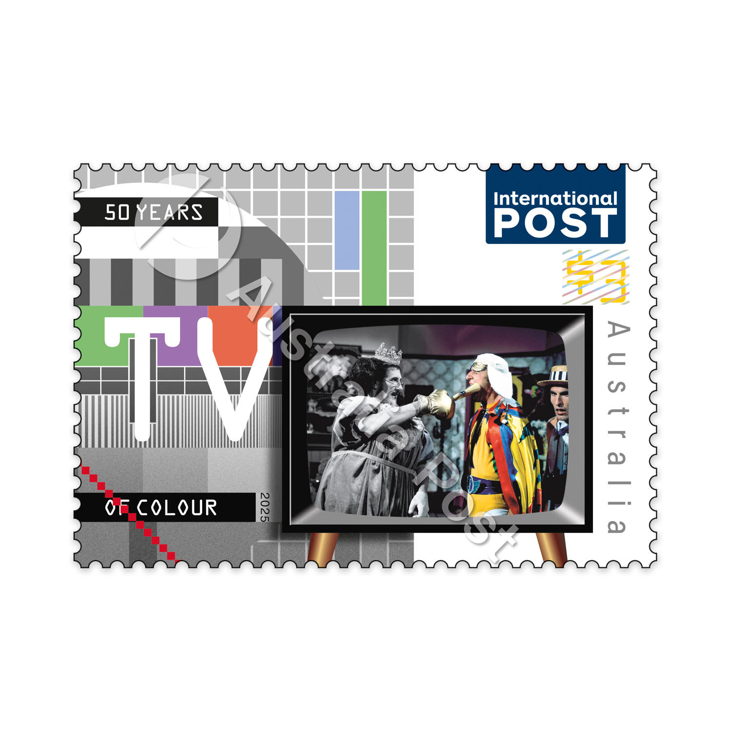 50 Years of Colour TV Stamp - 50 Years of Colour TV