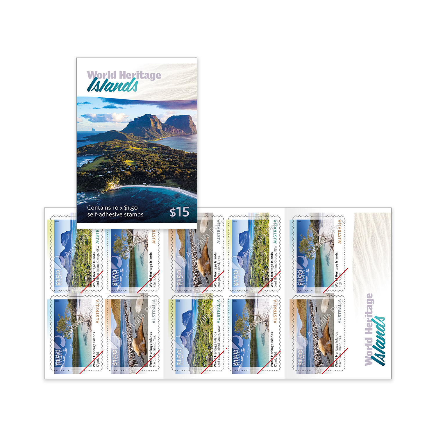 World Heritage Islands Self-adhesive Booklet of 10 x $1.50 (Mixed ...