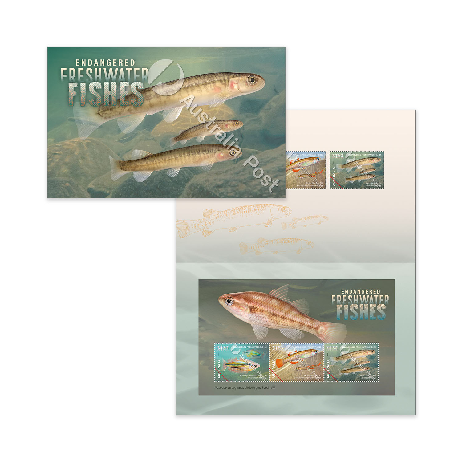 Endangered Freshwater Fishes Stamp Pack - Endangered Freshwater Fishes