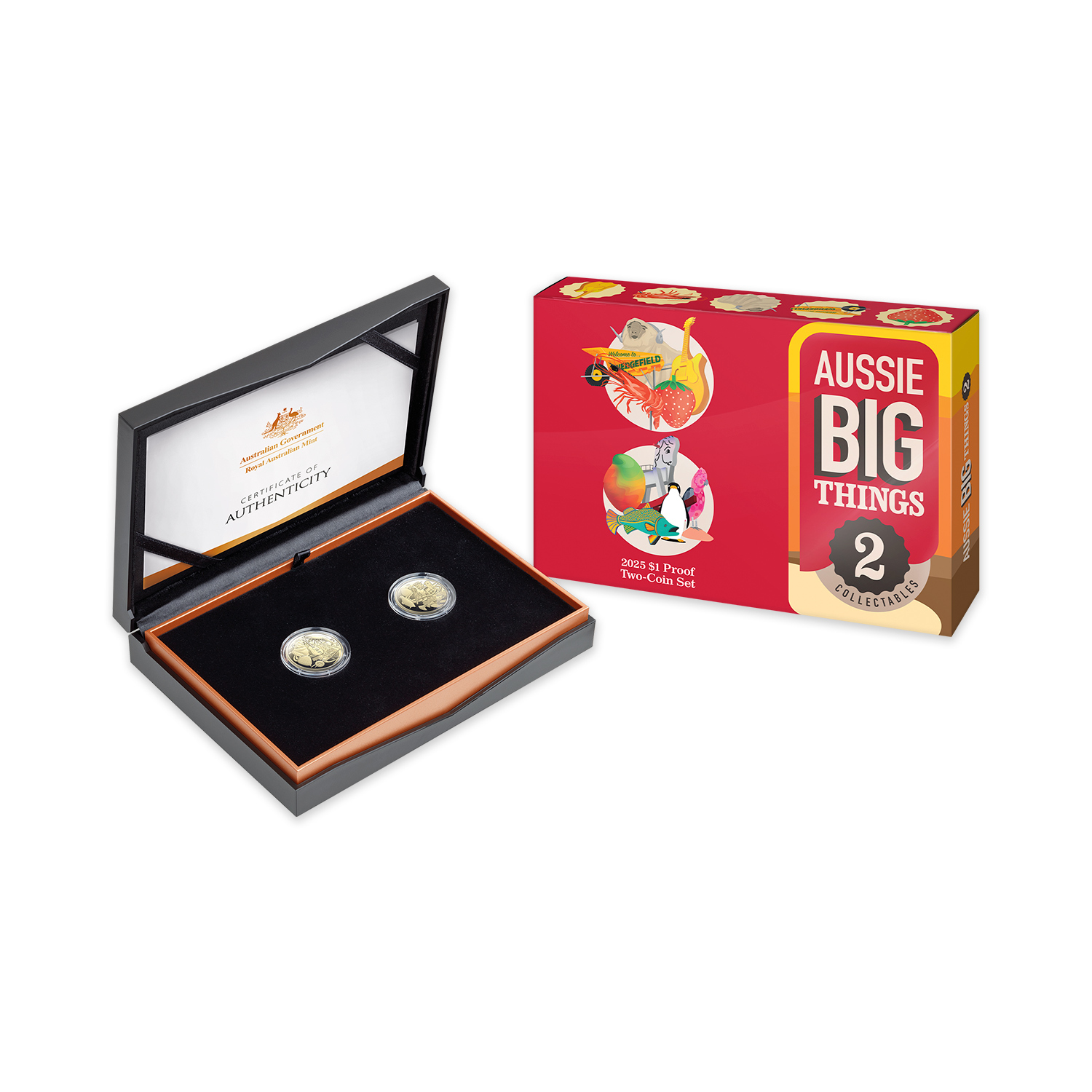 2025 Aussie Big Things 2 Two-Coin AlBr Proof Set - Aussie Big Things 2