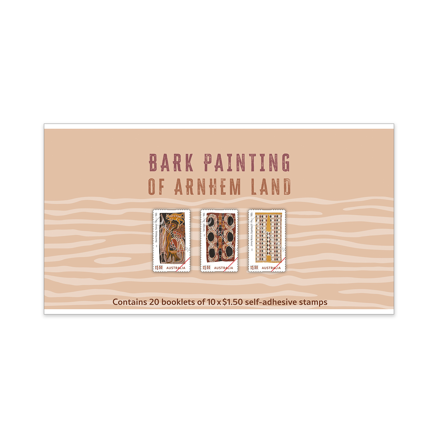 Bark Painting of Arnhem Land Chequebook of 200 x $1.50 Stamps - Bark ...