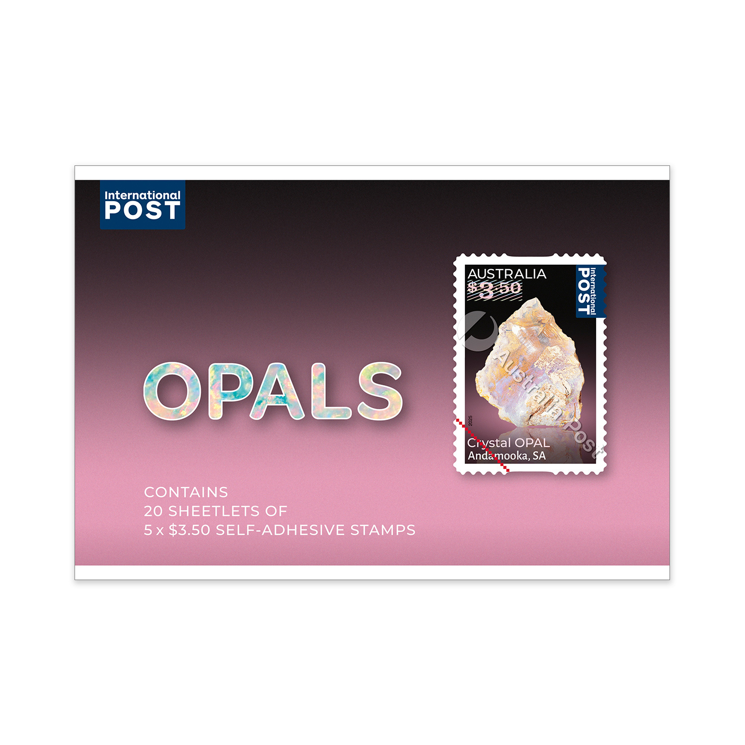 Opals Chequebook of 100 x $3.50 International Rate - Opals International