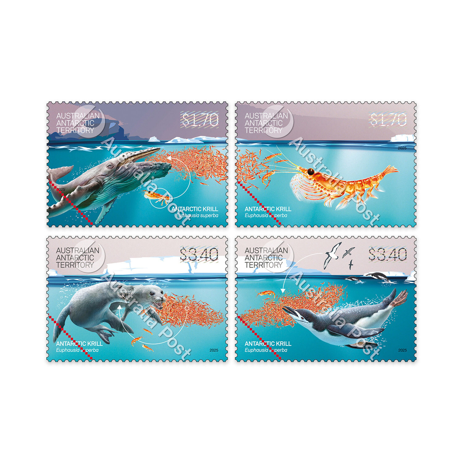 Australian Antarctic Territory – Antarctic Krill Set of Stamps (2 x $1. ...