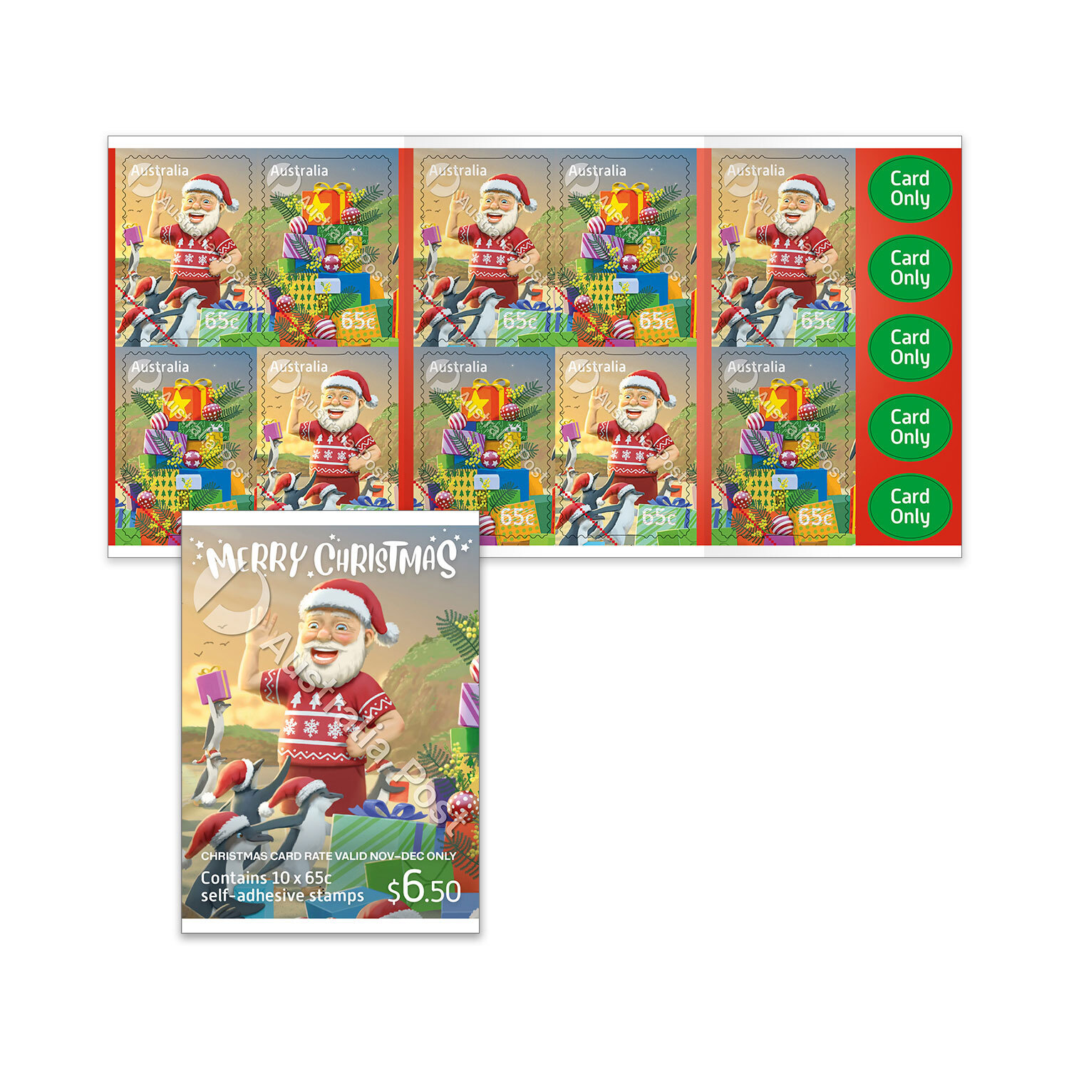 2025 Christmas-Secular Self Adhesive Booklet of 10 x 65c (Mixed ...