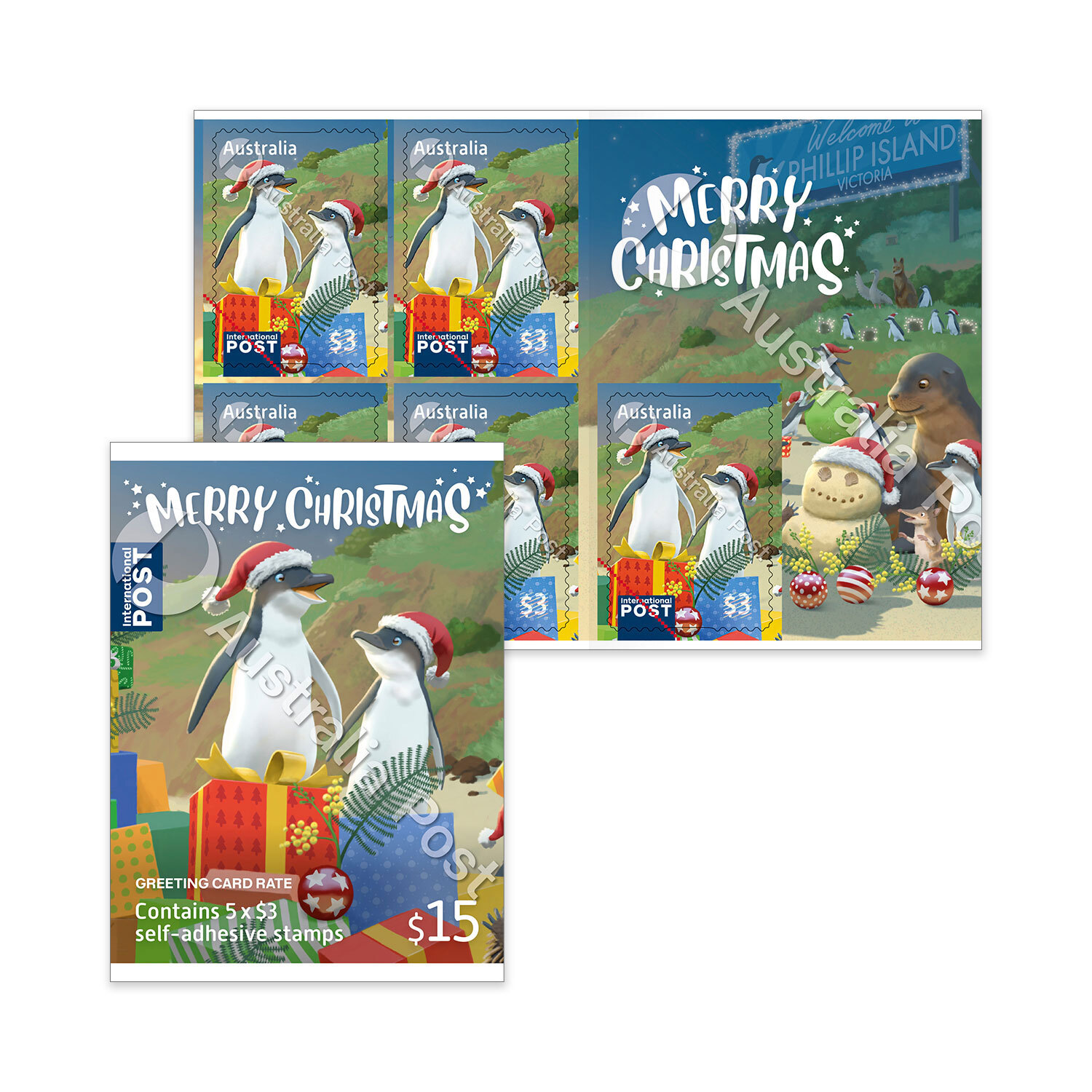 2025 Christmas-Secular Self Adhesive Sheetlet of 5 x $3 International ...