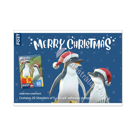 2025 Christmas-Secular Chequebook of 20 x 5 x $3 International Stamps ...