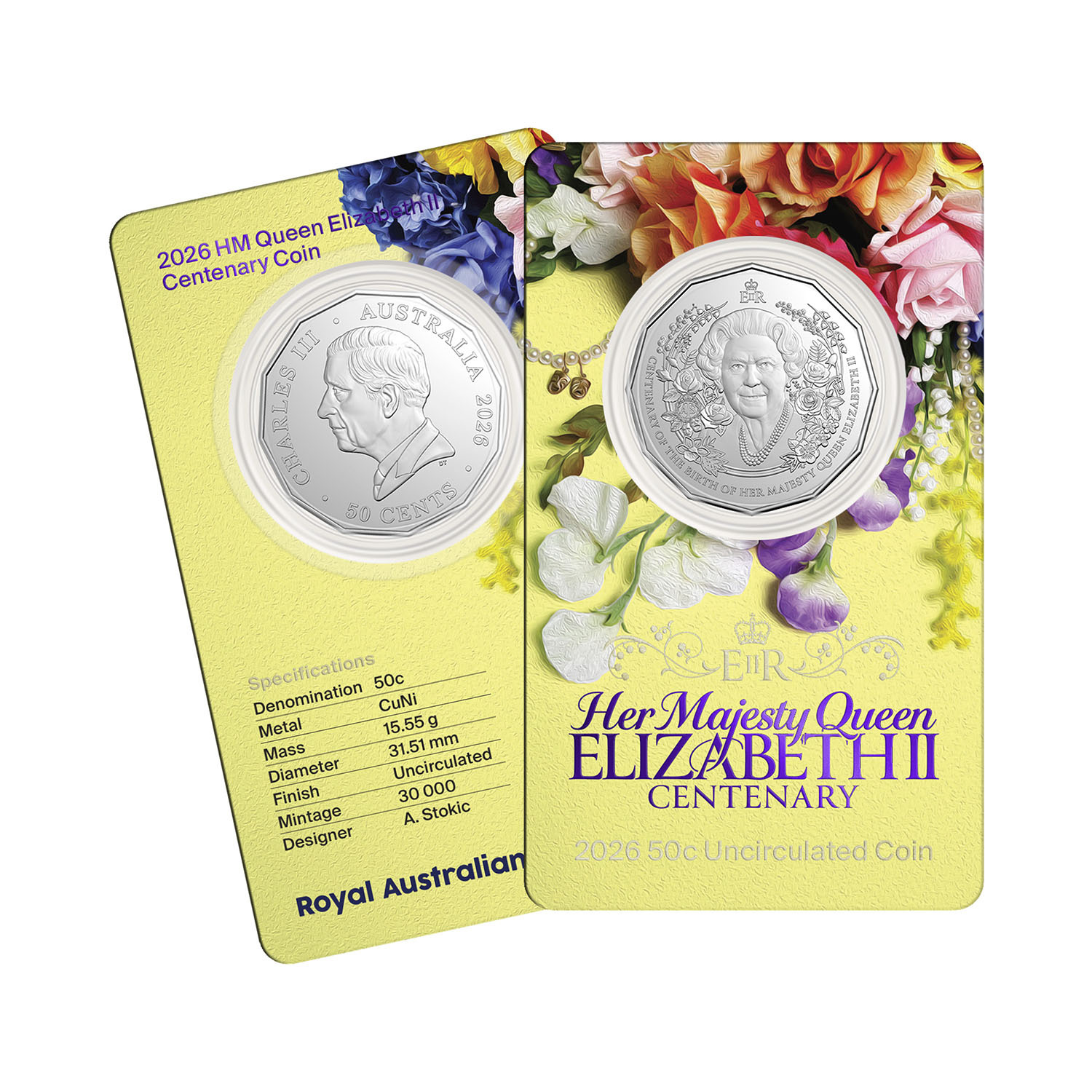 2026 50c Uncirculated Coin – HM Queen Elizabeth II Centenary of Birth ...