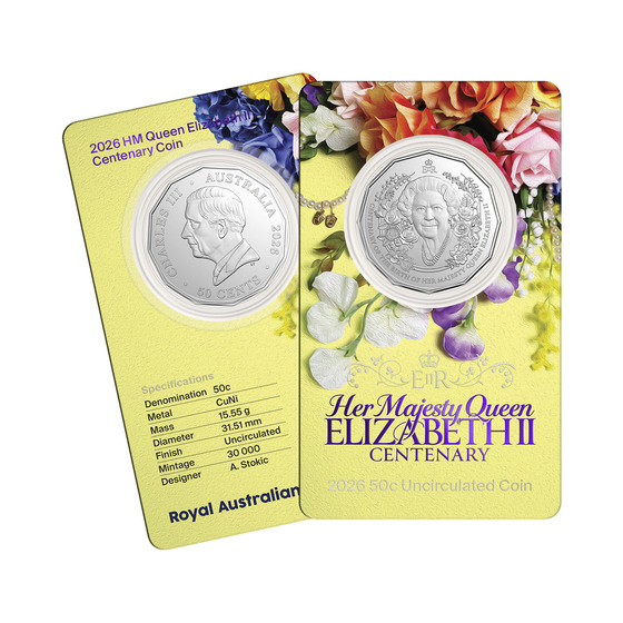 2026 50c Uncirculated Coin – HM Queen Elizabeth II Centenary of Birth ...