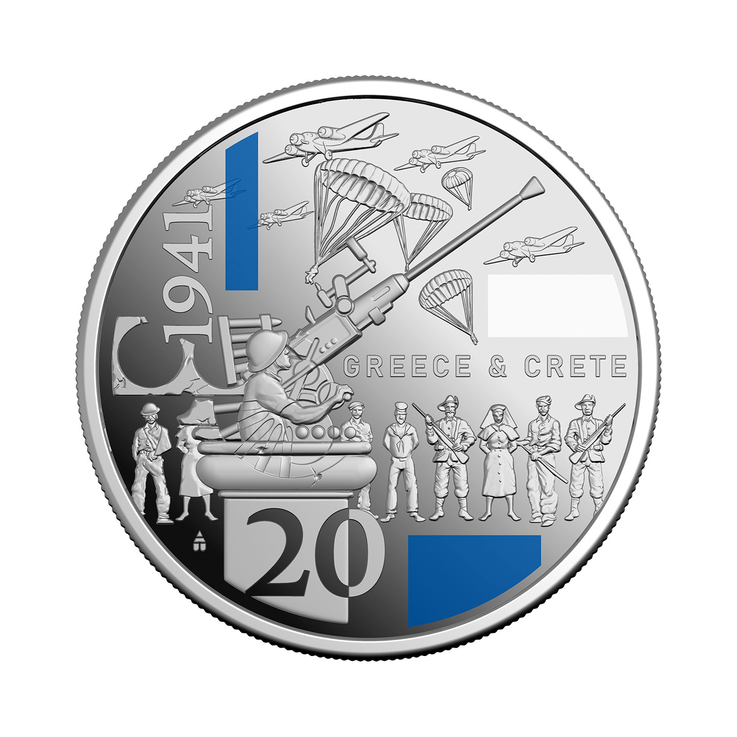2026 20c Coloured Silver proof Three Coin Set - 1941: Service Amid ...