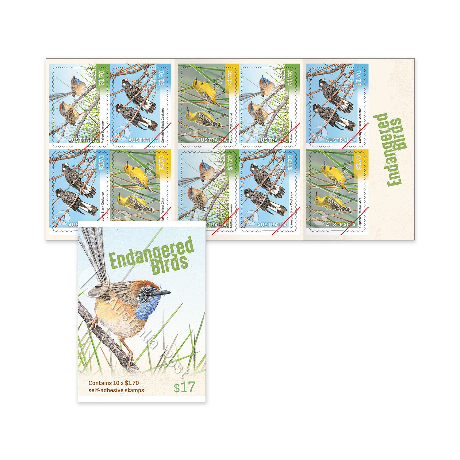 Endangered Birds Self-Adhesive Booklet of 10 x $1.70 (mixed ...