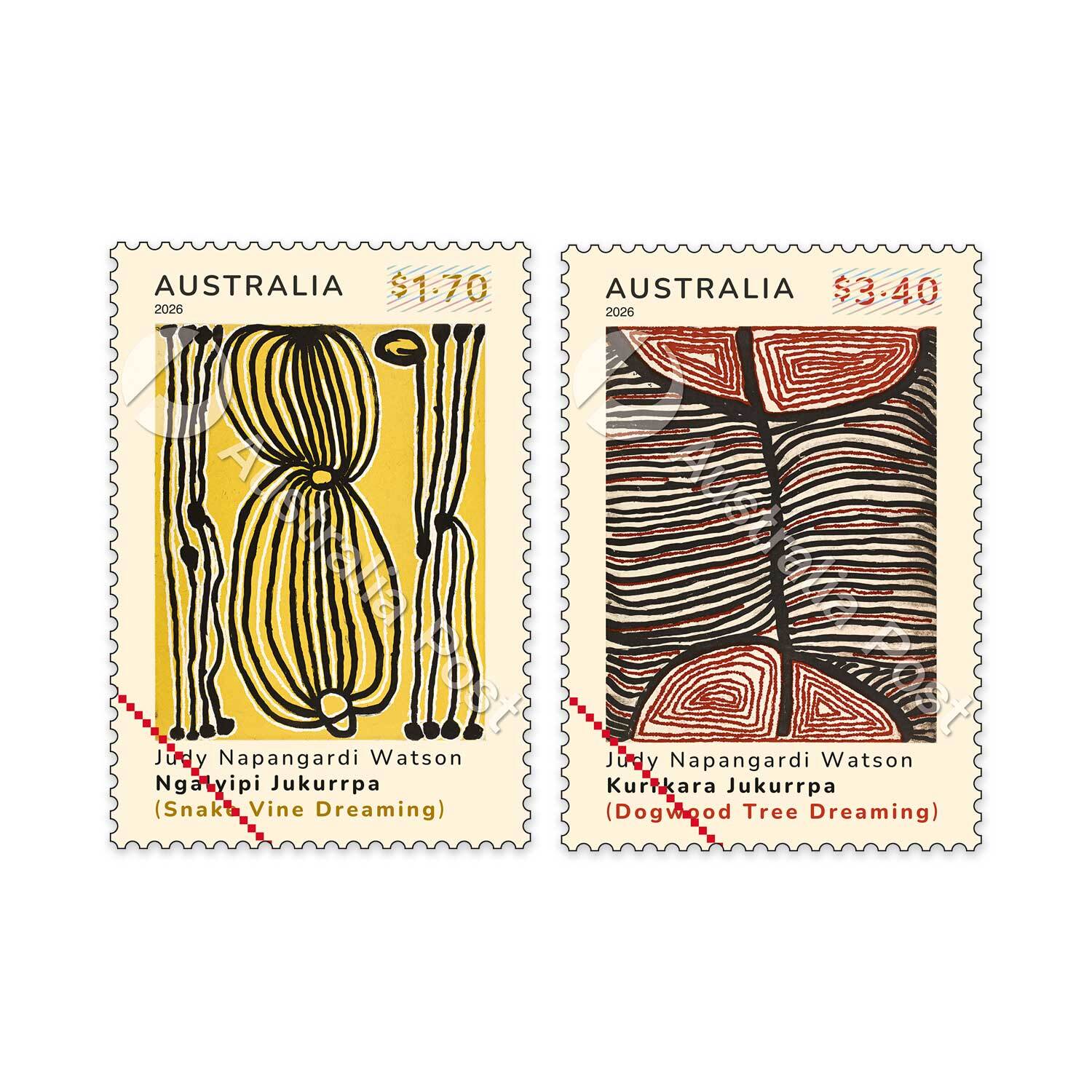 Healing - The Art of Bush Medicine - Stamps (1 x $1.70, 1 x $3.40 ...