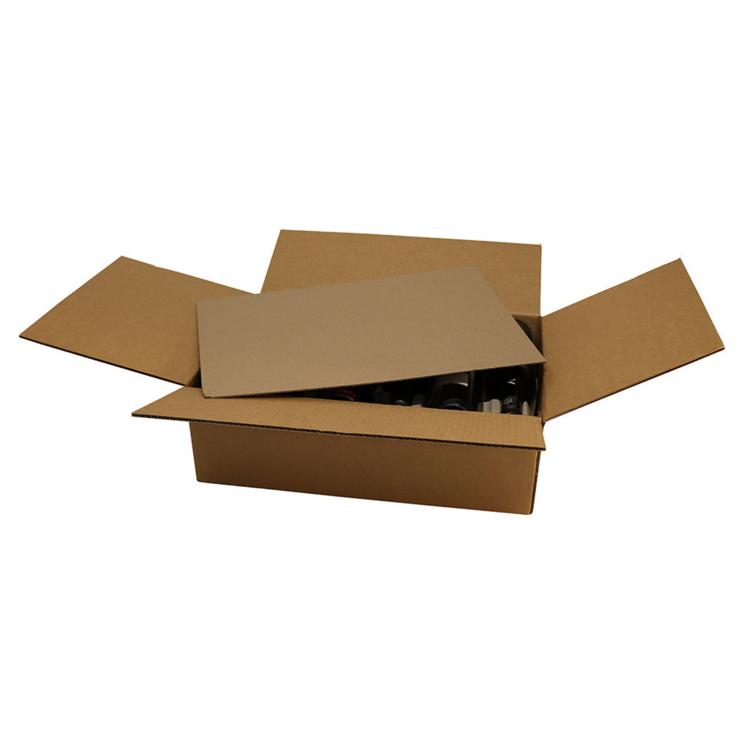Wine Lay Flat Box 12 Bottle (500 x 158 x 340mm) Kraft – 10 Pack - Plain ...