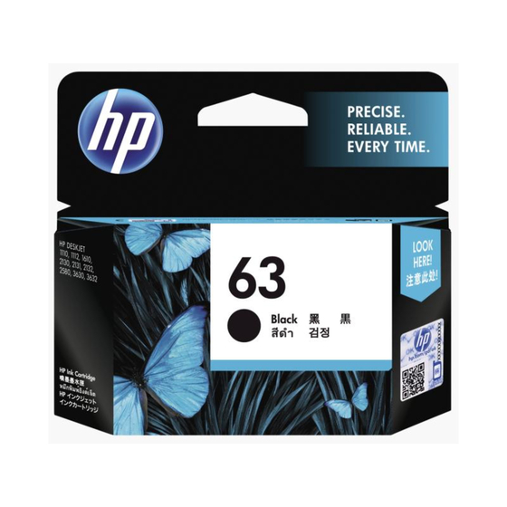 HP 63 Black Original Ink Cartridge - Office equipment