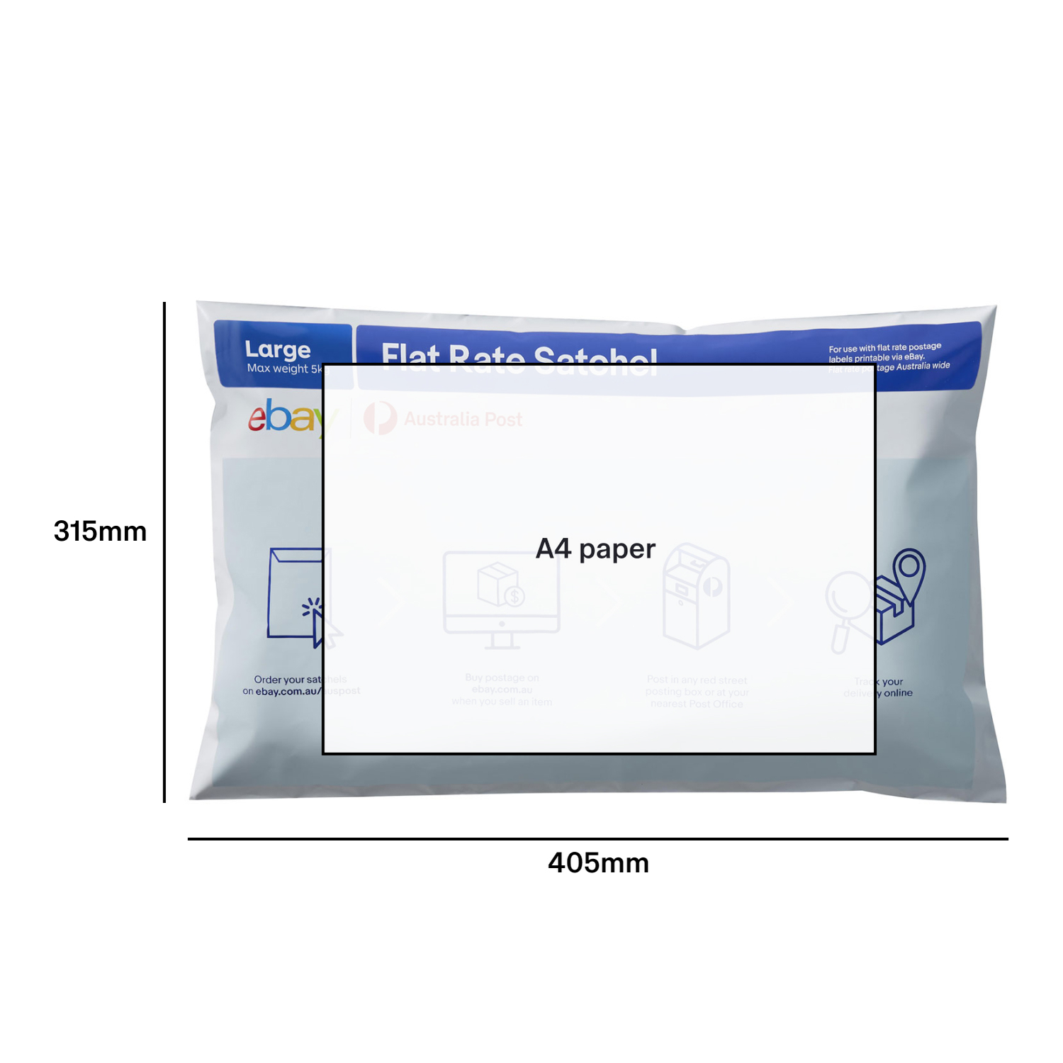 eBay Satchel Large – 10 Pack - Flat rate satchels