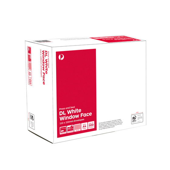Australia Post DL White Window Face Press and Seal Envelopes – Box of ...