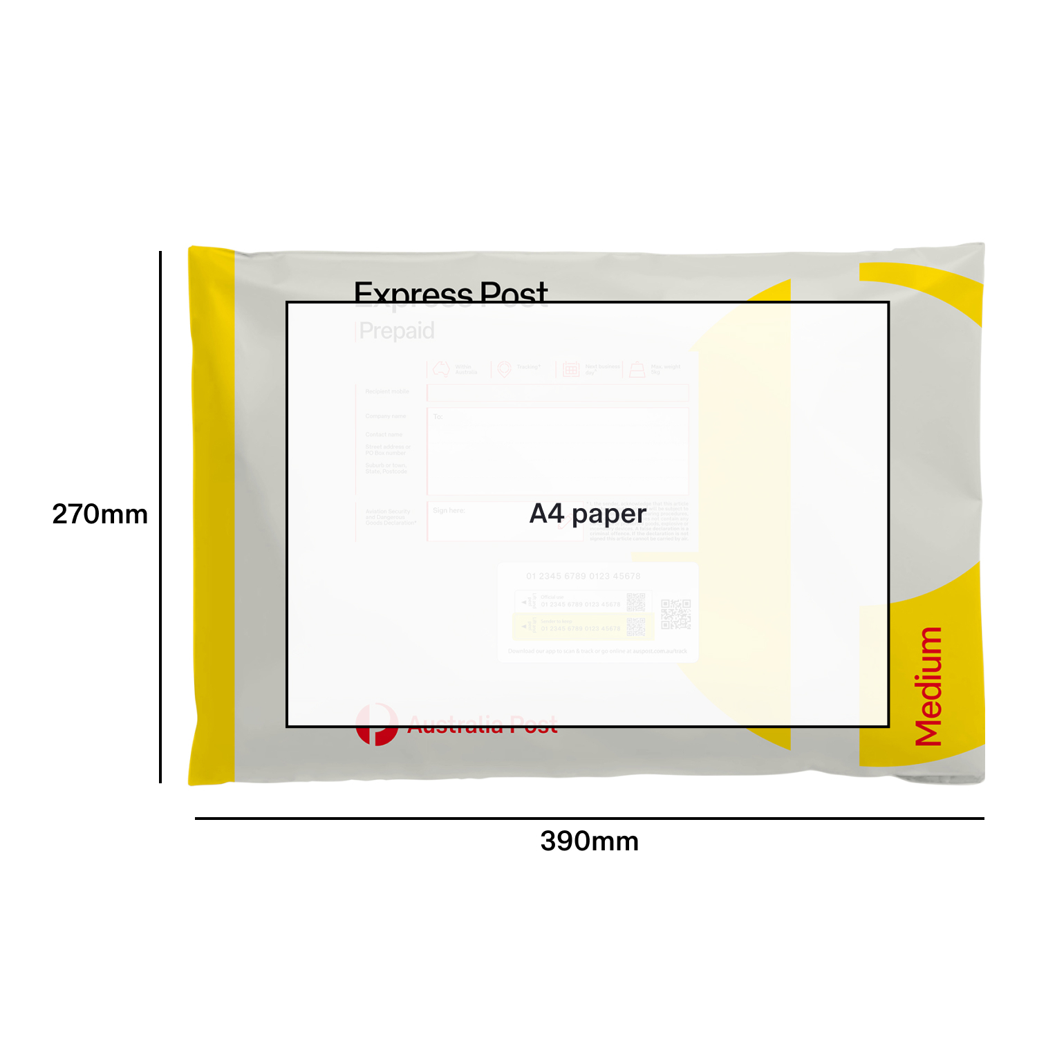 Express Post Prepaid Satchel Medium – 5 Pack - Express Post