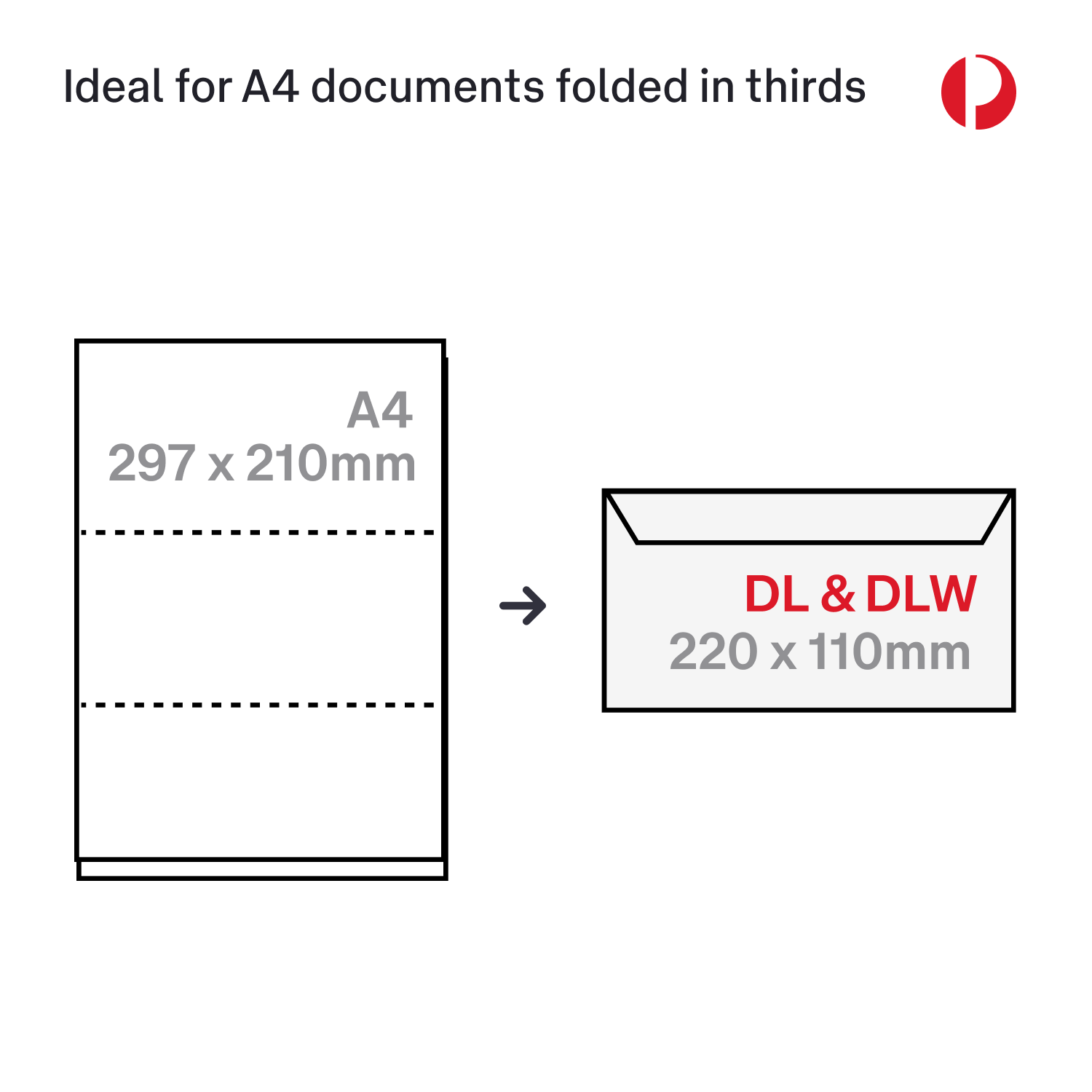 Prepaid Envelope Small (DL Window Face) – 500 Pack - Prepaid Envelopes