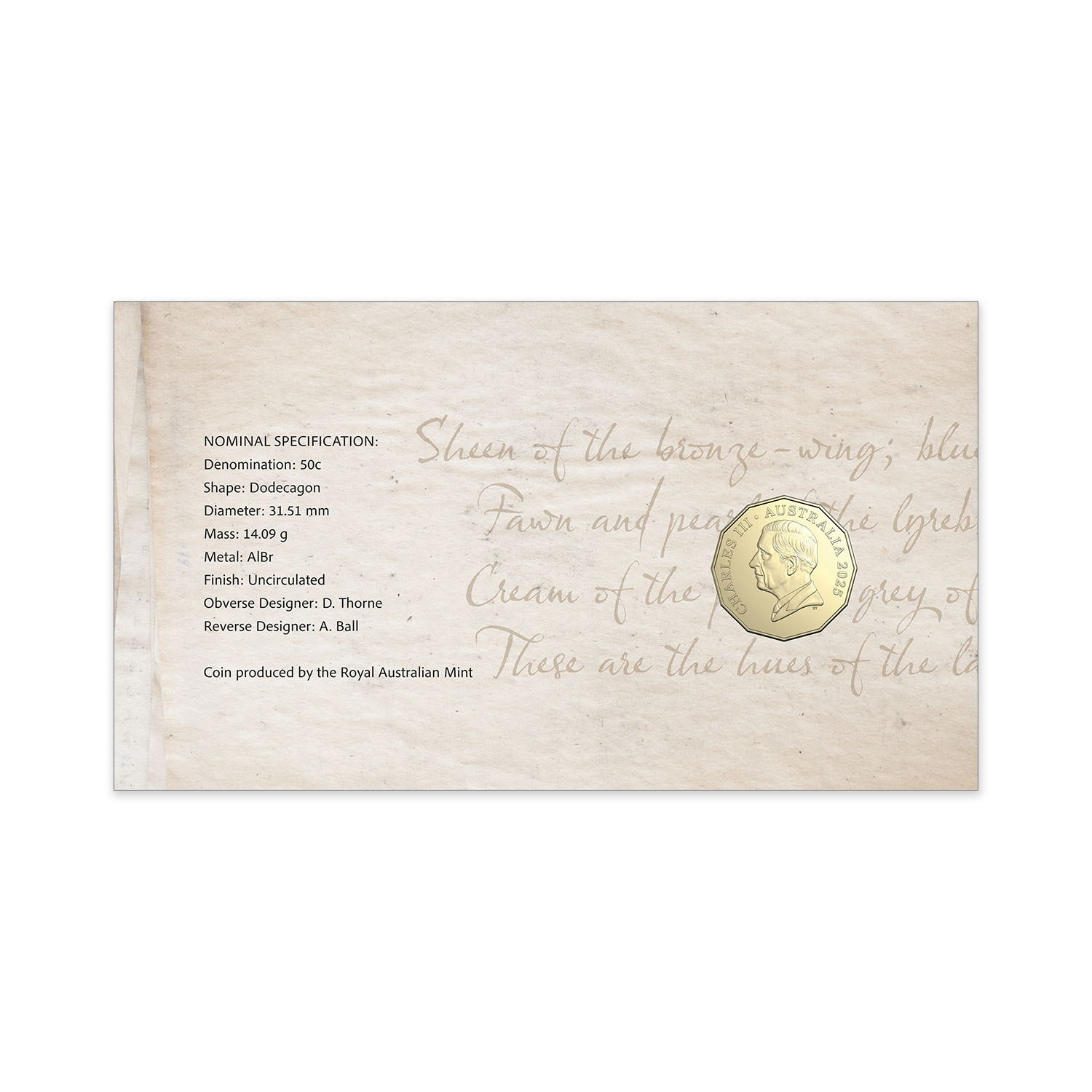 Dorothea Mackellar – Colours of Light 50c Postal Numismatic Cover (PNC ...
