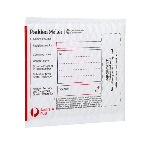 Padded Mailer PM0 (125 x 160mm) – Single - Boxes, bags and other packaging