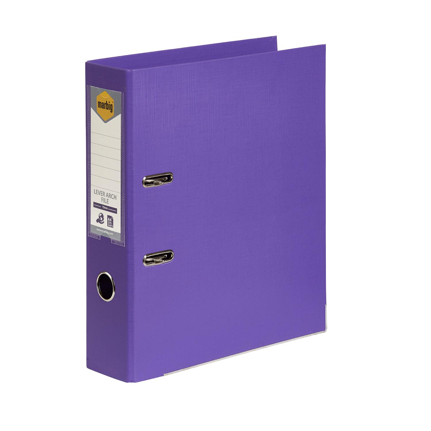 Marbig A4 Coloured Lever Arch Folder – Purple - Office Equipment