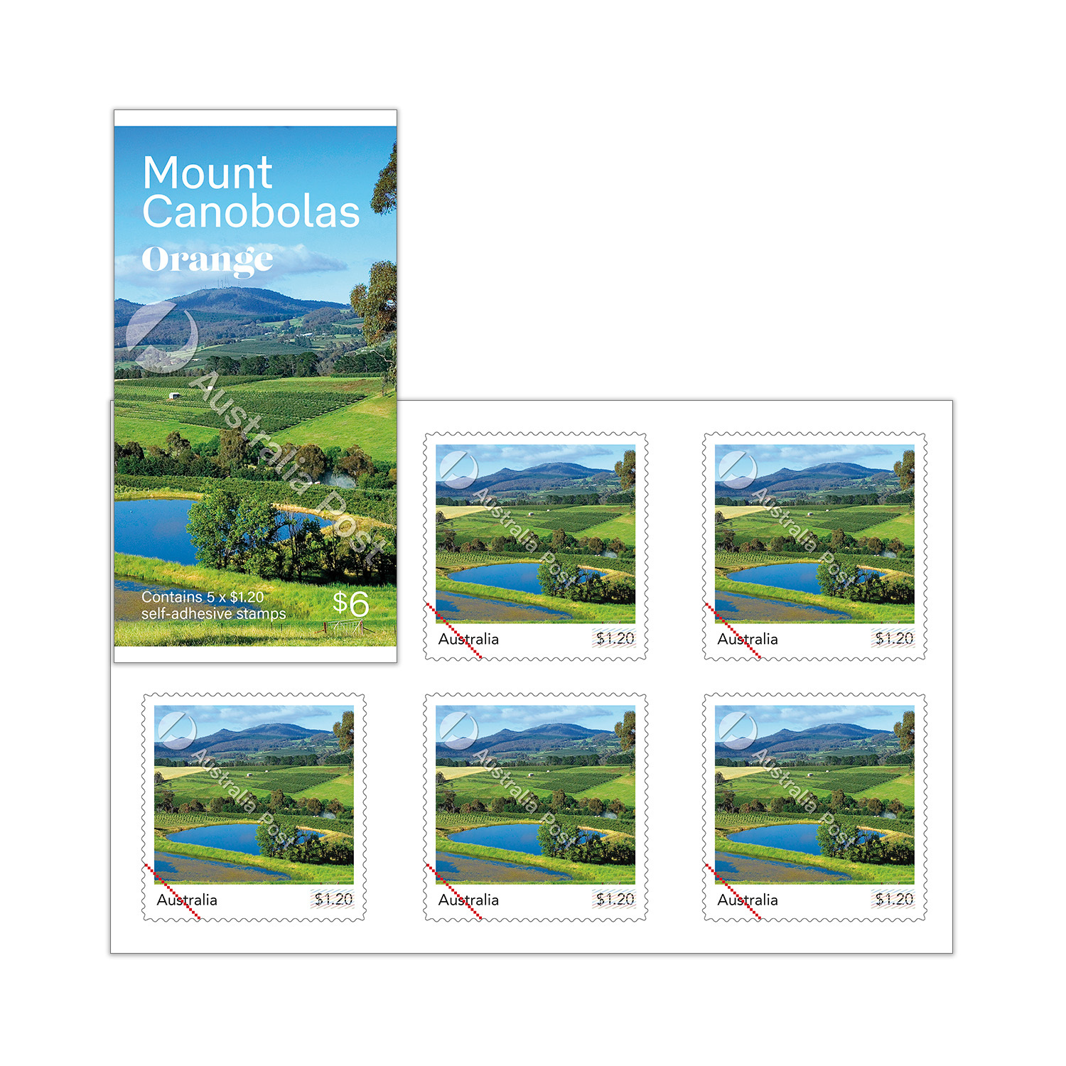 Mount Canobolas Sheetlet of 5 x $1.20 Stamps - Other collectables