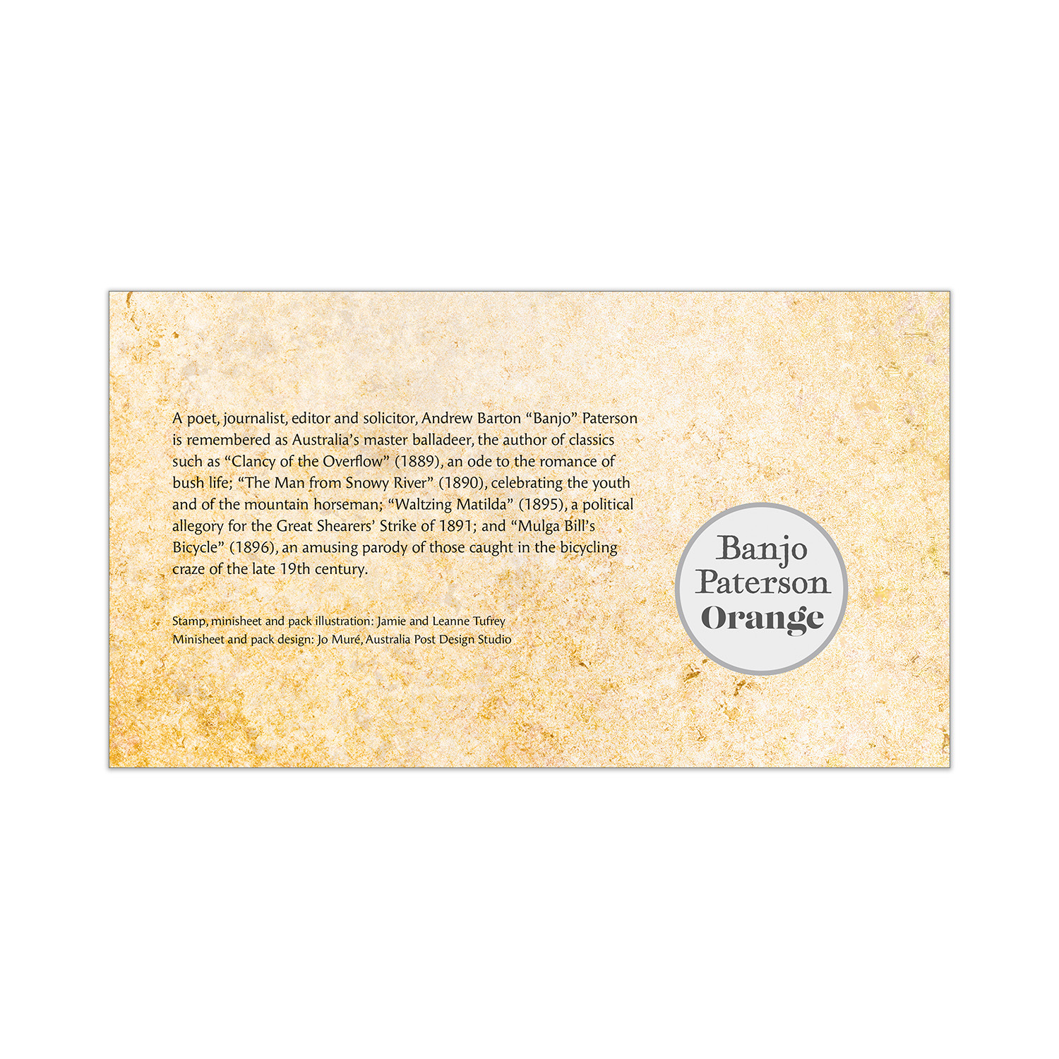 Banjo Paterson Limited-Edition Medallion and Minisheet Collection ...