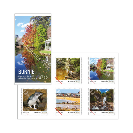 Burnie TAS Sheetlet of 5 x $1.50 Stamps - Other collectables