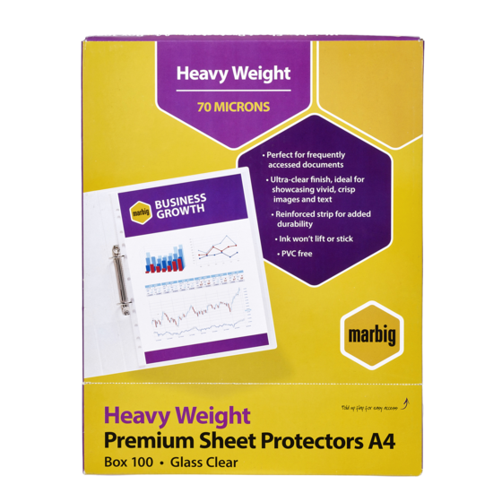 Marbig A4 Premium Sheet Protectors - Stationery