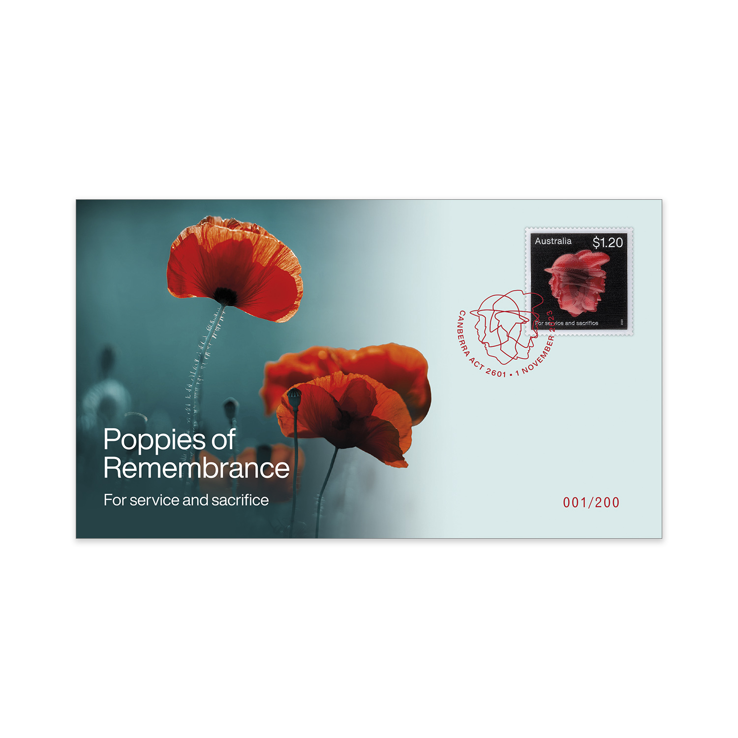 Poppies of Remembrance 3D Stamp Cover - View all