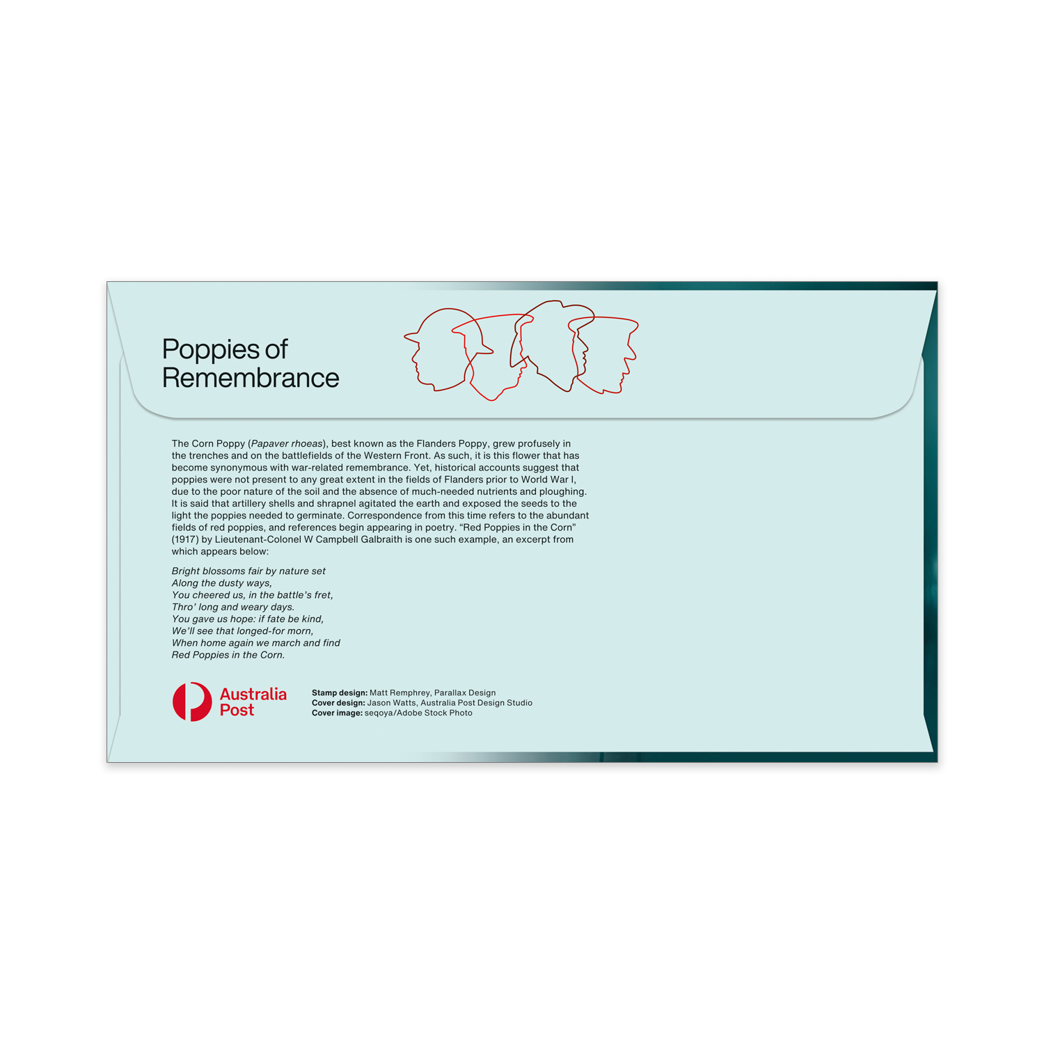 Poppies of Remembrance 3D Stamp Cover - View all