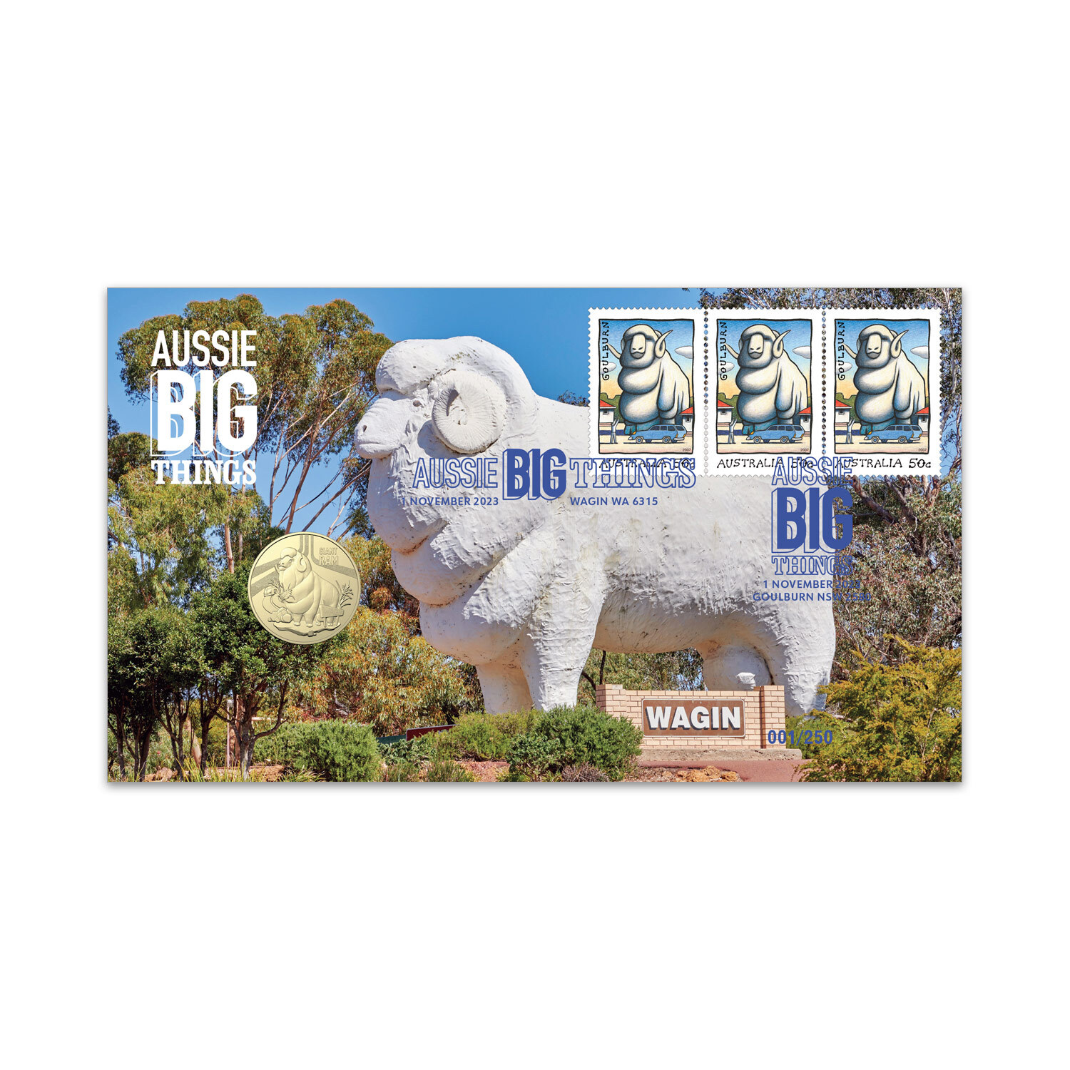 Aussie Big Things Giant Ram and Big Merino Coin and Minisheet ...