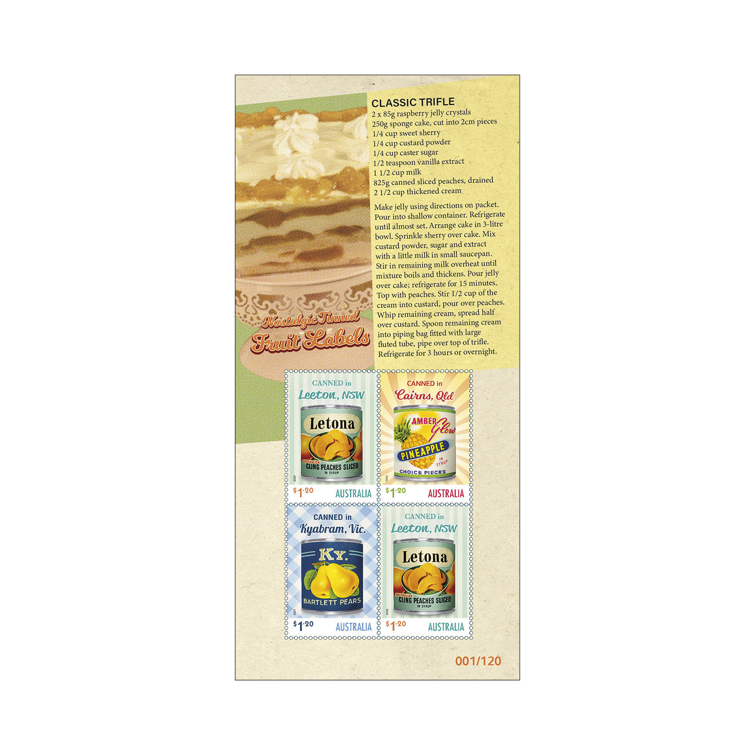 Nostalgic Tinned Fruit Labels Minisheet Collection - Previous years ...