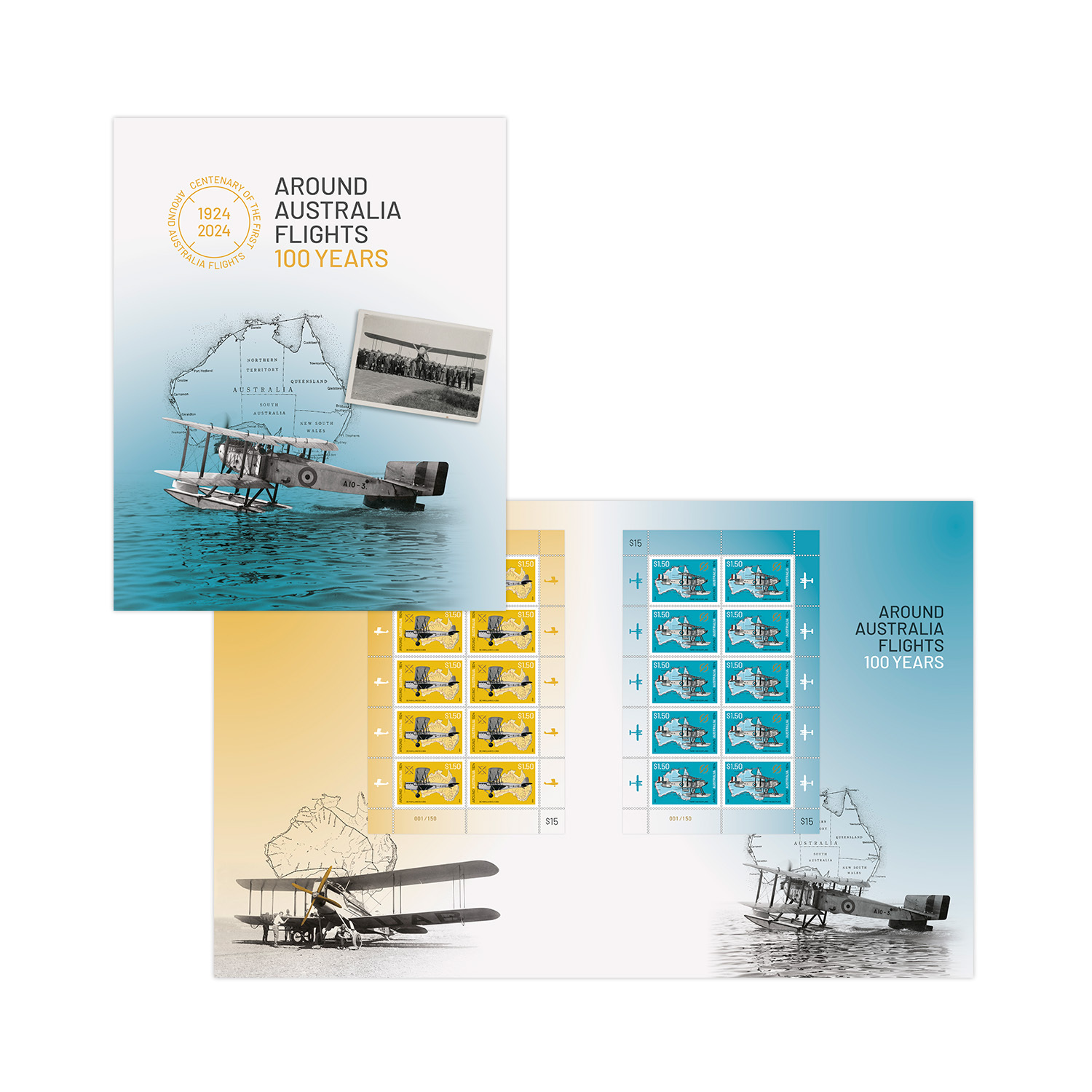 Around-Australia Flights: 100 Years Limited-Edition Sheetlet Collection ...