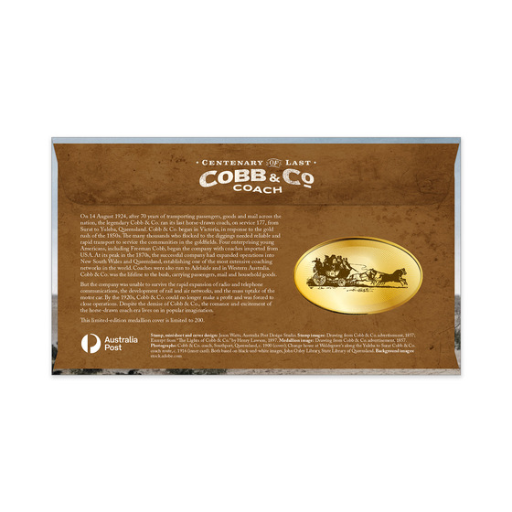 100th Anniversary of the Last Cobb & Co Coach Service Medallion Cover ...