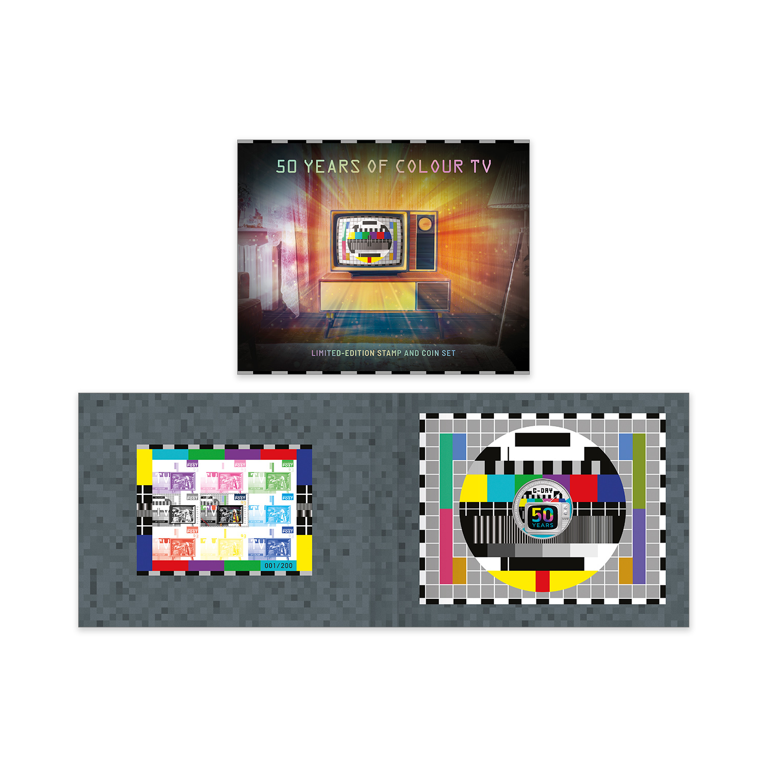 50 Years of Colour TV Stamp and Coin Set - Impressions