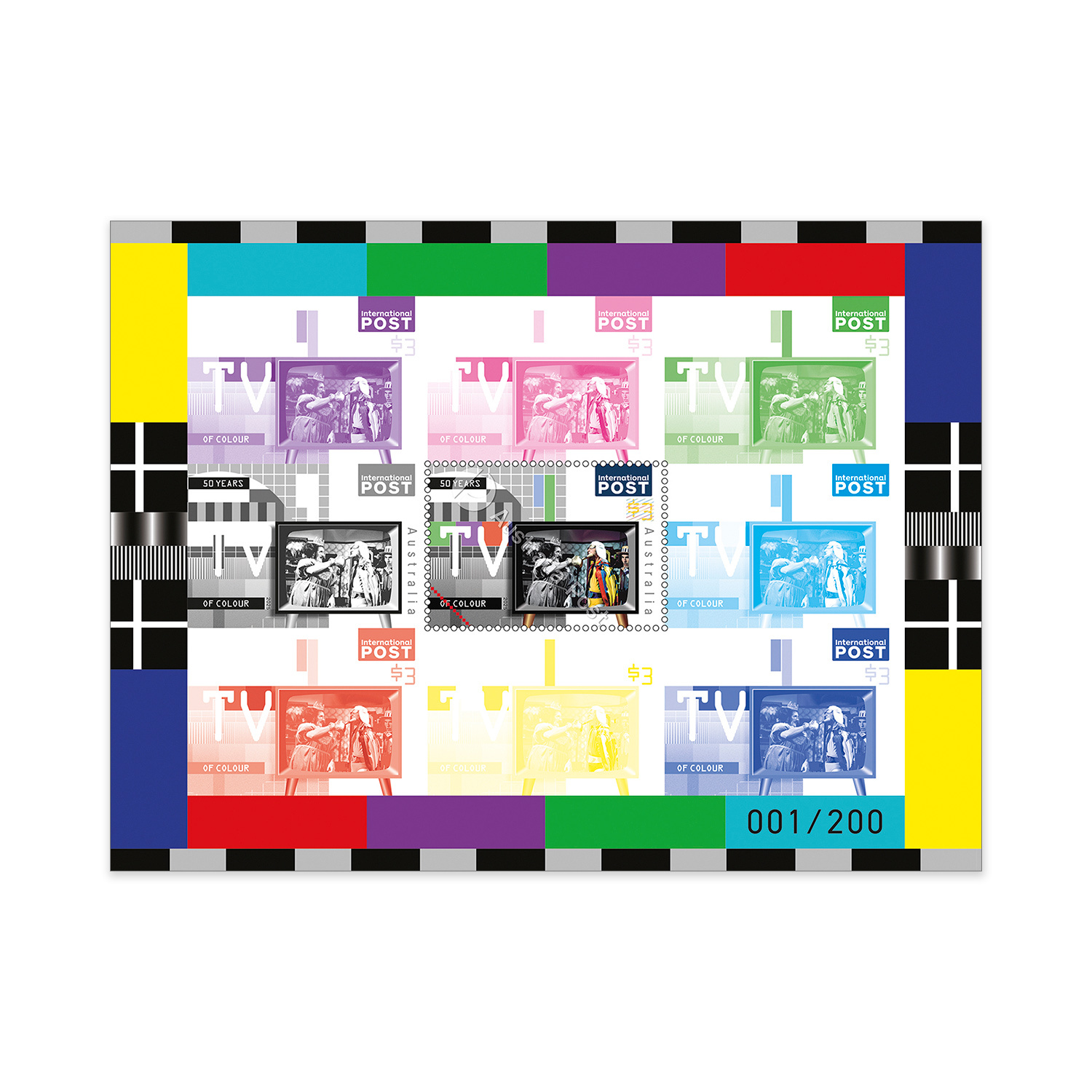 50 Years of Colour TV Stamp and Coin Set - Impressions